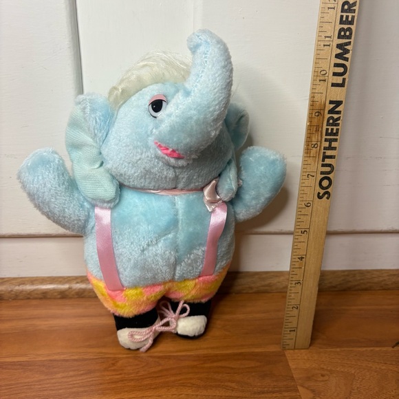 Toys | Vintage 7s Blue Funky Elephant With Checkered Pants Plush ...